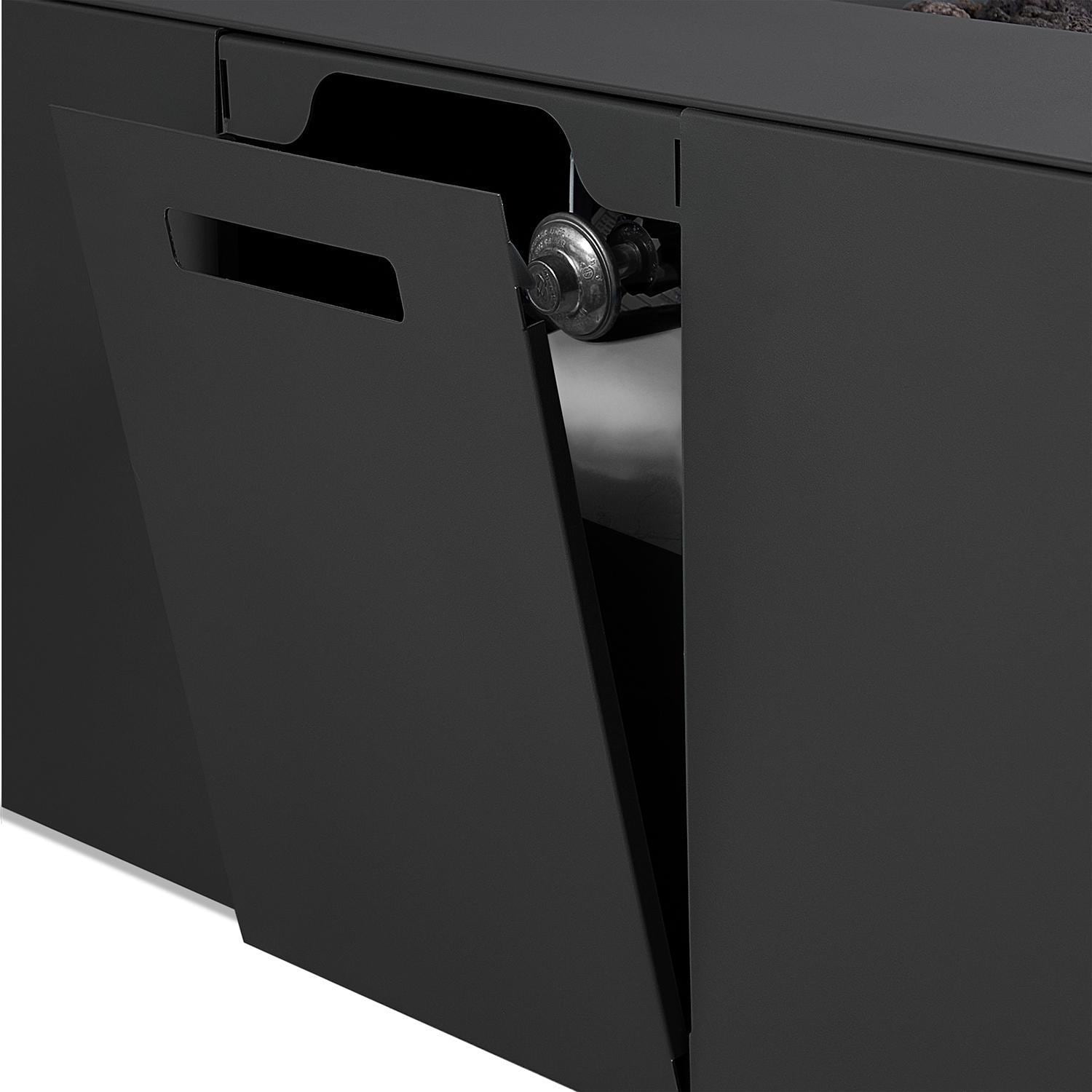 Covewood 72 Inch Rectangular Aluminum Natural Gas Fire Pit Table in ...