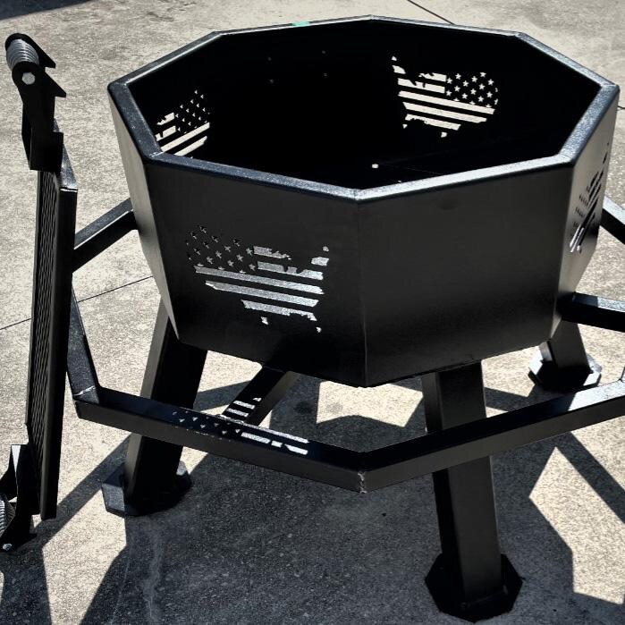 28 Inch Other Steel Wood Burning Fire Pit in Black By Old Country BBQ ...