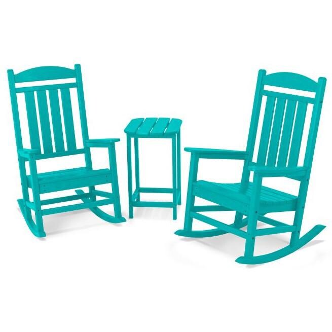 Presidential 3 Piece Recycled Plastic Wood Patio Rocking Chair Set W ...