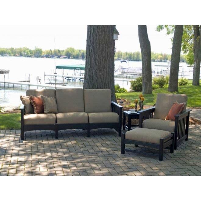 Poly-Wood Recycled Plastic Wood Club Mission Deep Seating 4-pc Black ...