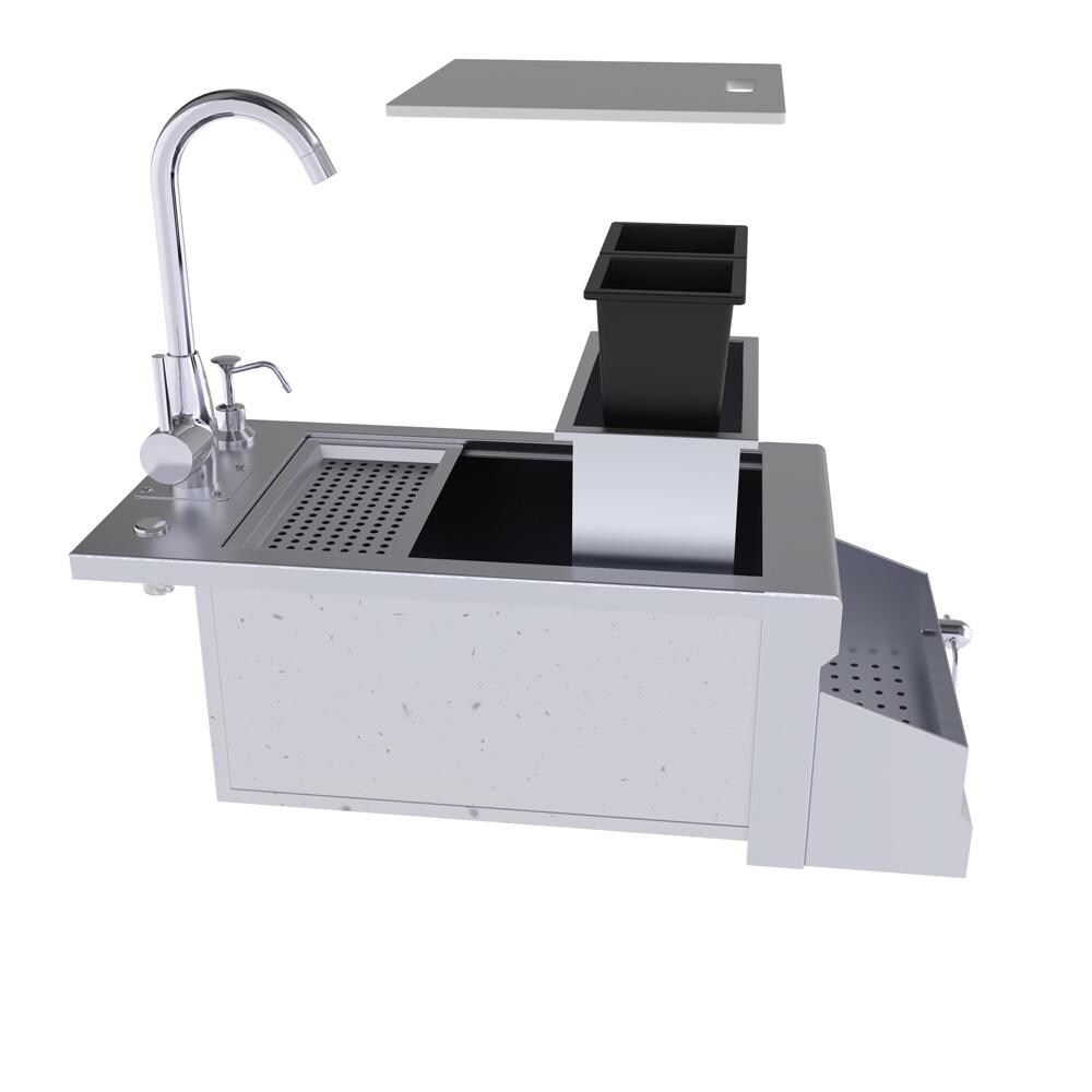 Sunstone Ruby Series 14-Inch Bar Sink Cocktail Center Insulated Ice ...