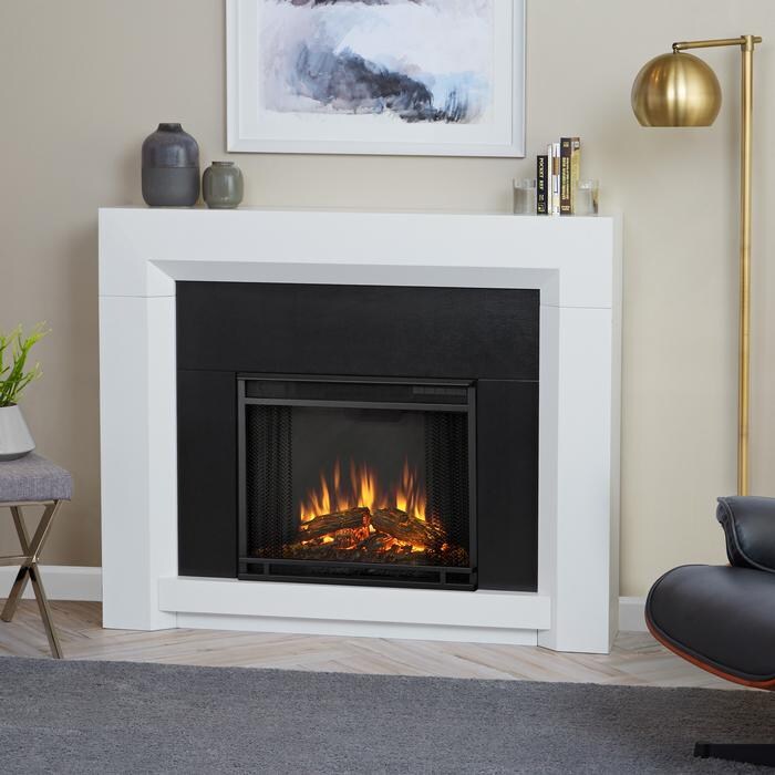 Real Flame Colton 48-Inch Electric Fireplace With Mantel - White ...