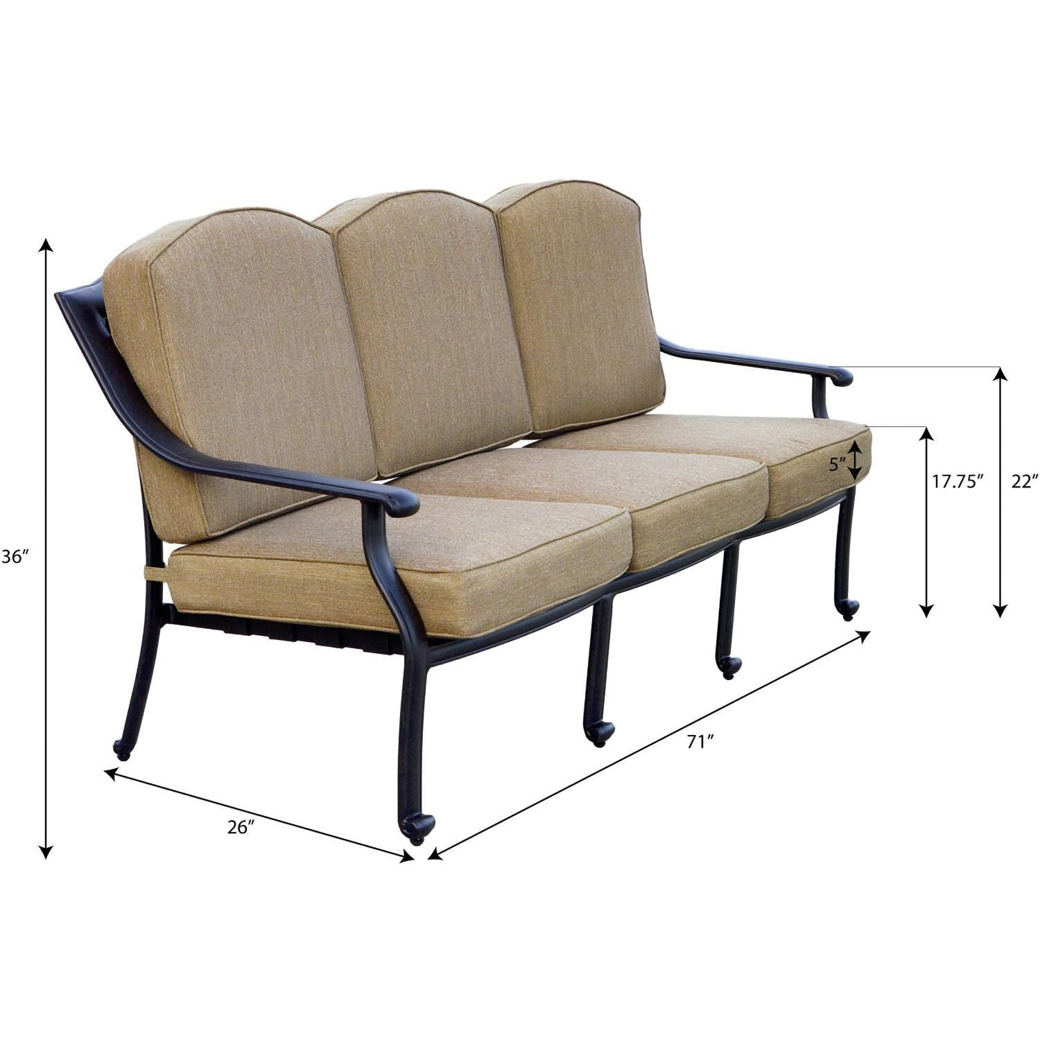 Ten Star 5 Pc Cast Aluminum Fire Pit Seating Set w/ 47 Inch Table ...