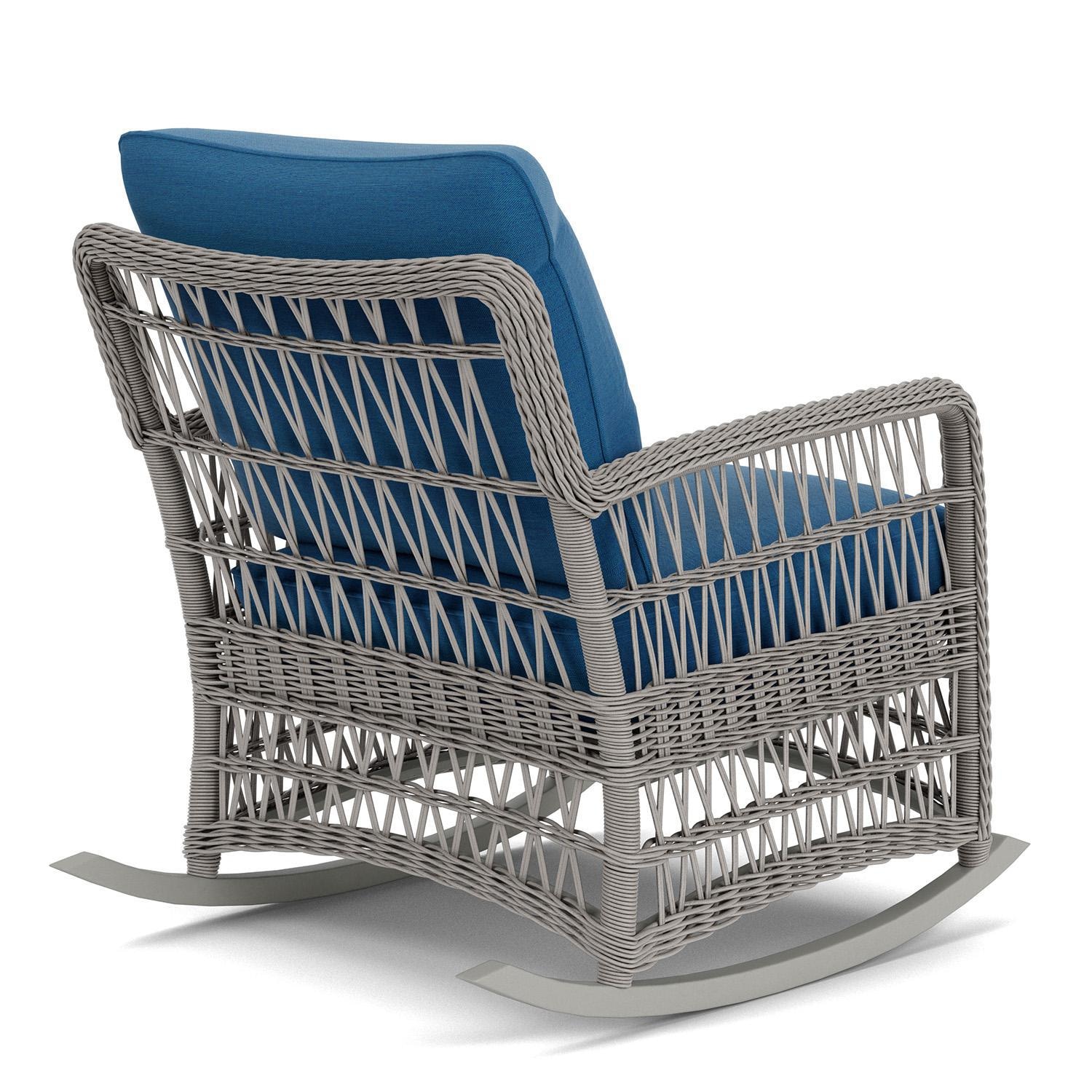 Mackinac Wicker Rocking Club Chair in Putty/Flagship Atlantis By Lloyd ...