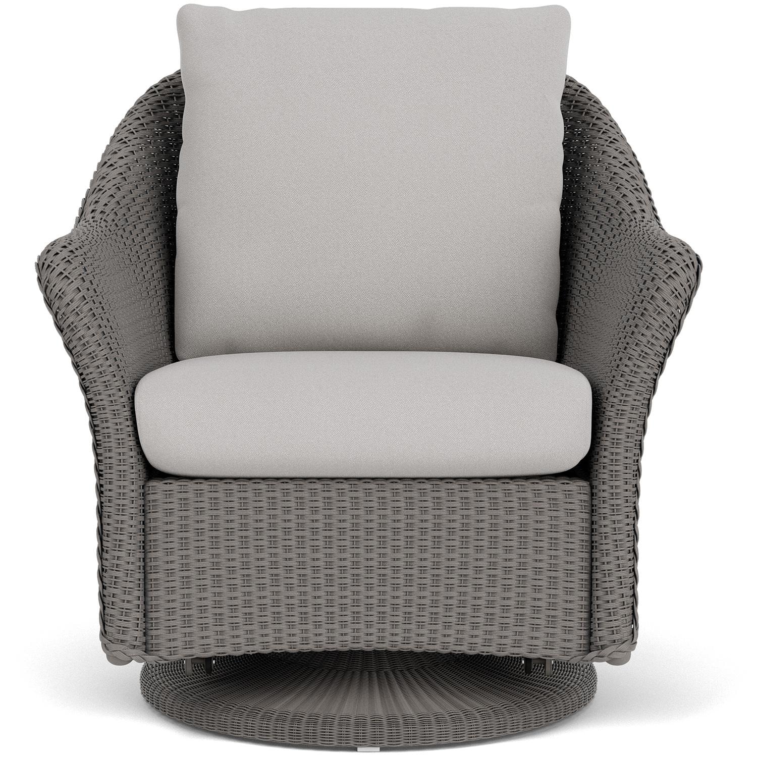 Weekend Retreat Wicker Club Chair w/ Swivel Gliders in Pewter/Tundra ...