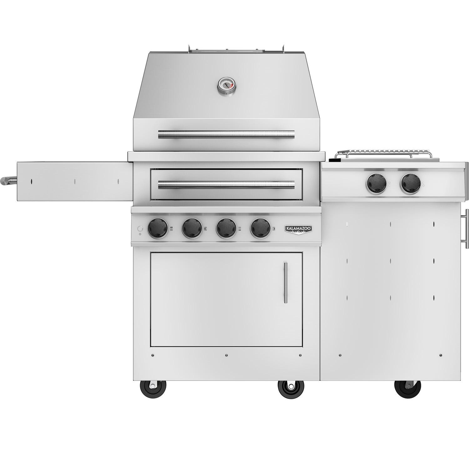 Kalamazoo Outdoor Gourmet Kalamazoo K500HS Freestanding Hybrid Fire Grill w Side Burner Bulk Propane Marine Grade K500HS 2 1 NA LPBLK M6