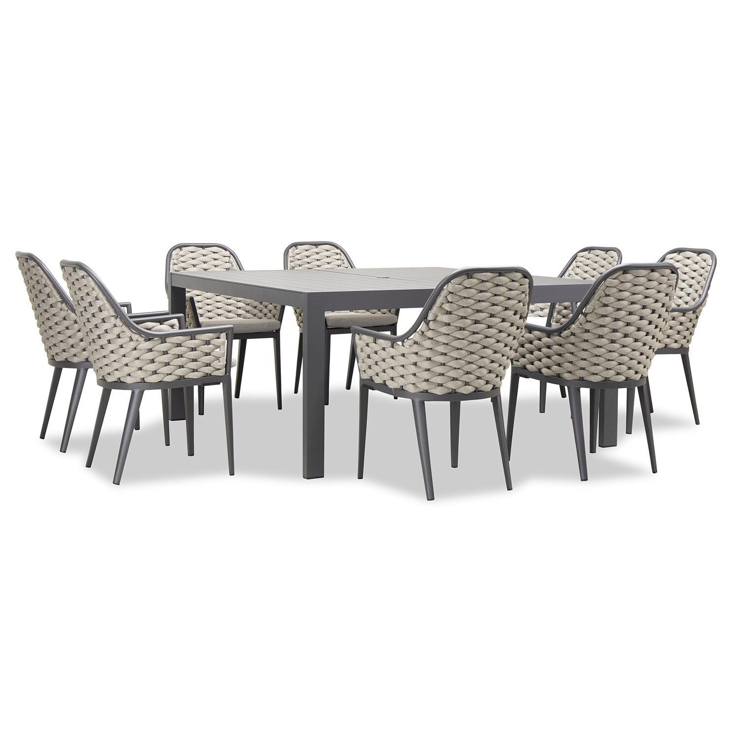 Chloe Bay Aluminum Square Dining Table in Slate by Lakeview Outdoor ...