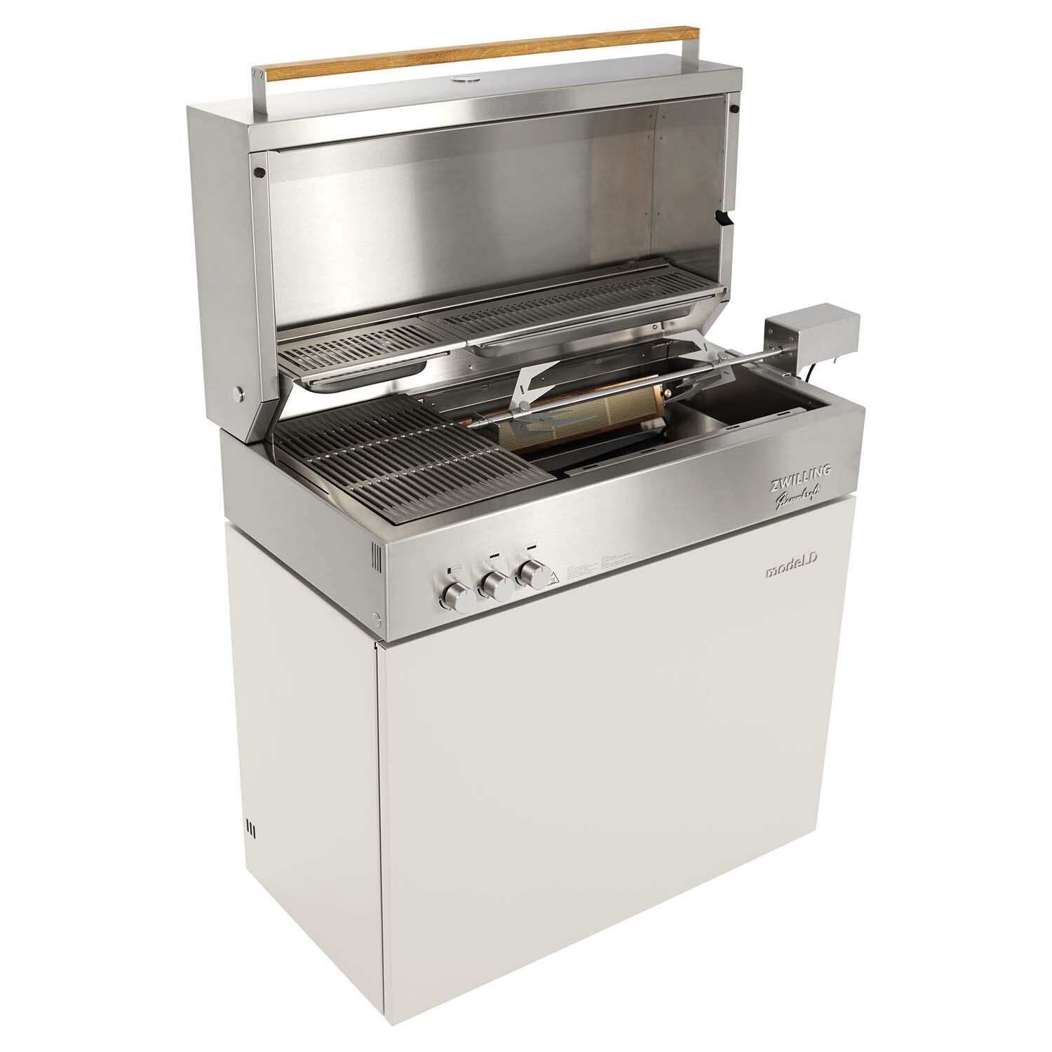 Flammkraft Model D Freestanding Grill W/Rotisserie & Model M Prep ...
