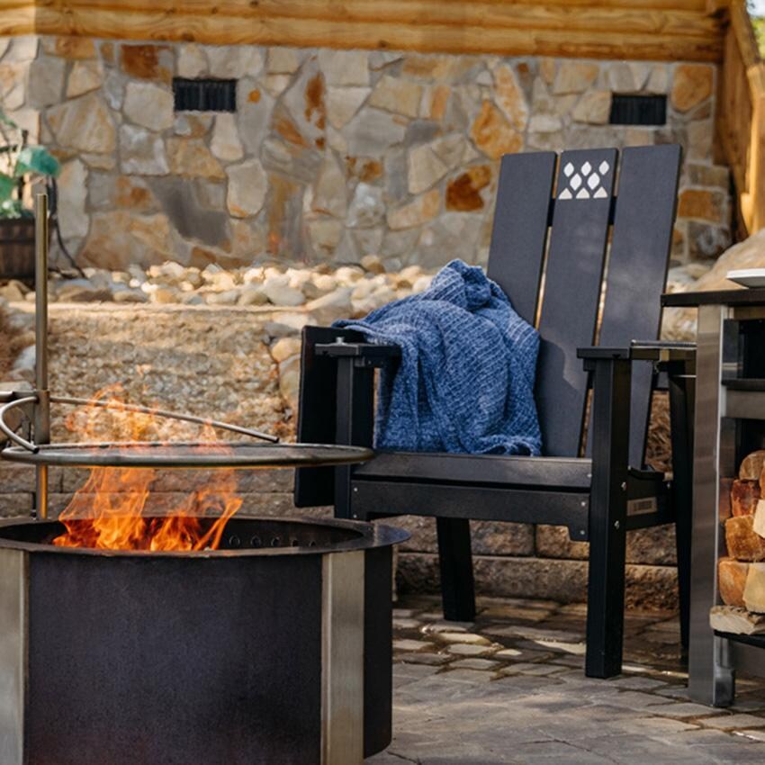 X Series Recycled Plastic Club Chair in Gray by Breeo : BBQGuys