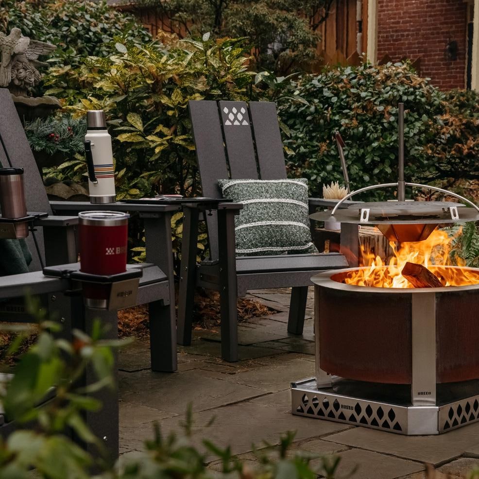 X Series Wood Chair in Gray By Breeo : BBQGuys