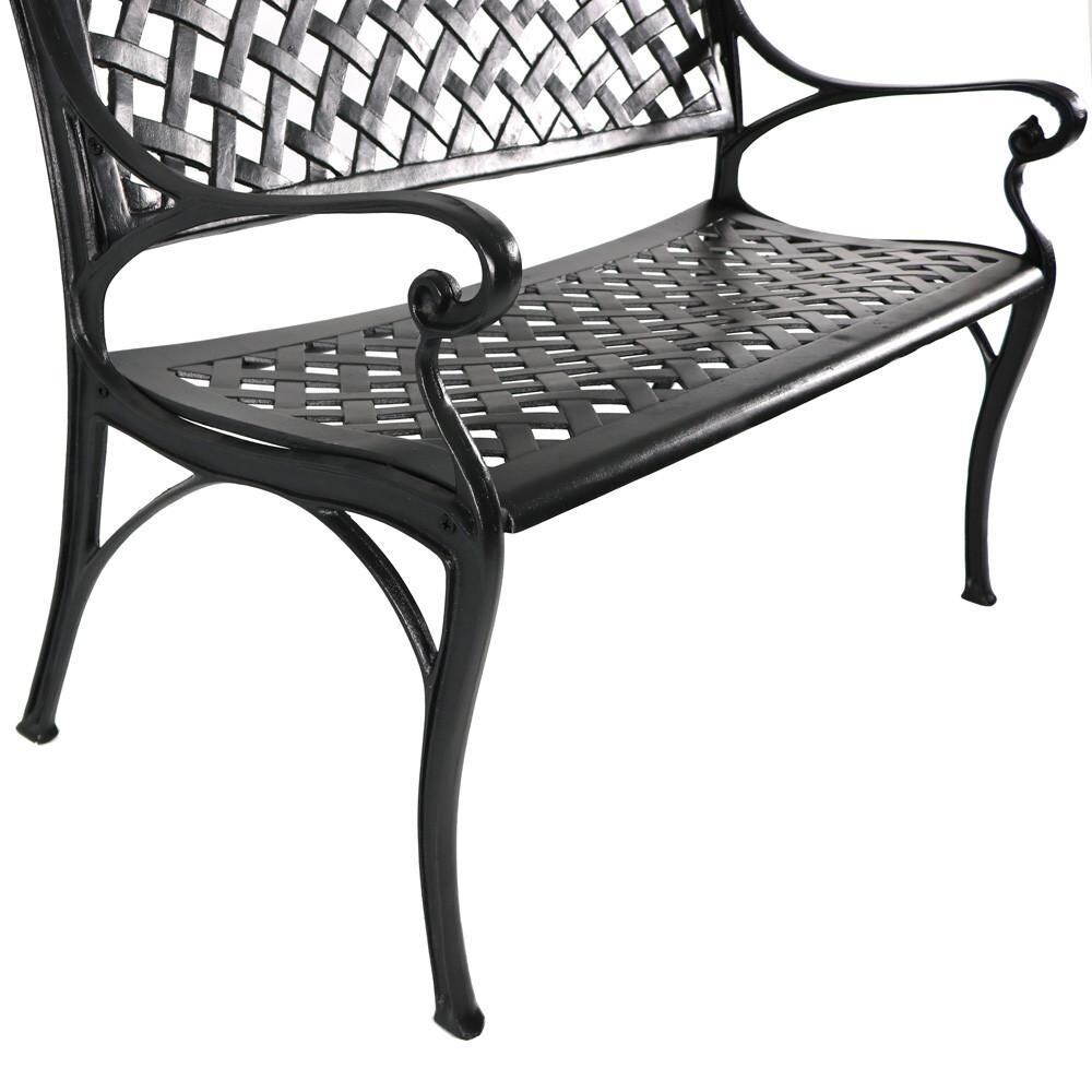 41 Inch Cast Aluminum Bench in Black by Ultimate Patio : BBQGuys