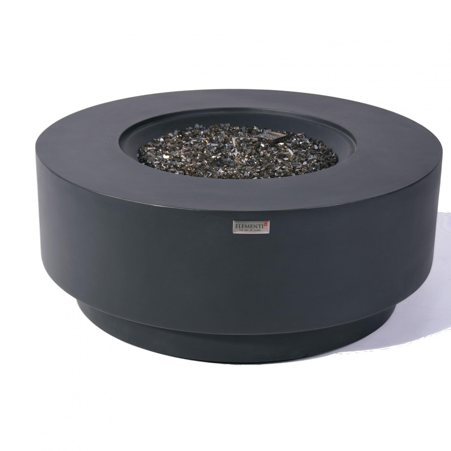 Nimes 41 Inch Round Concrete Natural Gas Fire Pit Table in Gray by ...