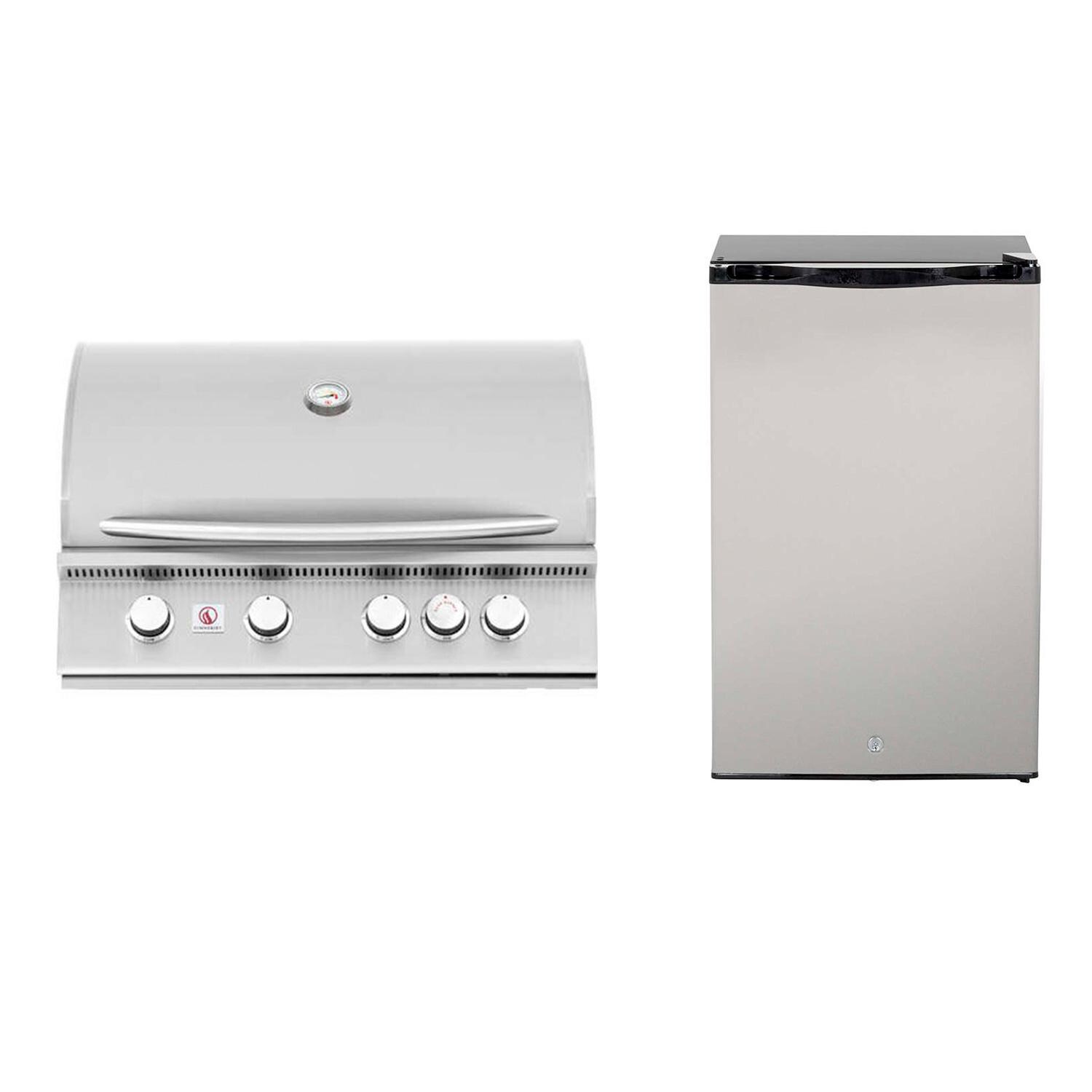 Summerset Sizzler 32-Inch Propane Outdoor Kitchen Package w/ Refrigerator - SIZ32-LP-SSRFR-PROMO ...