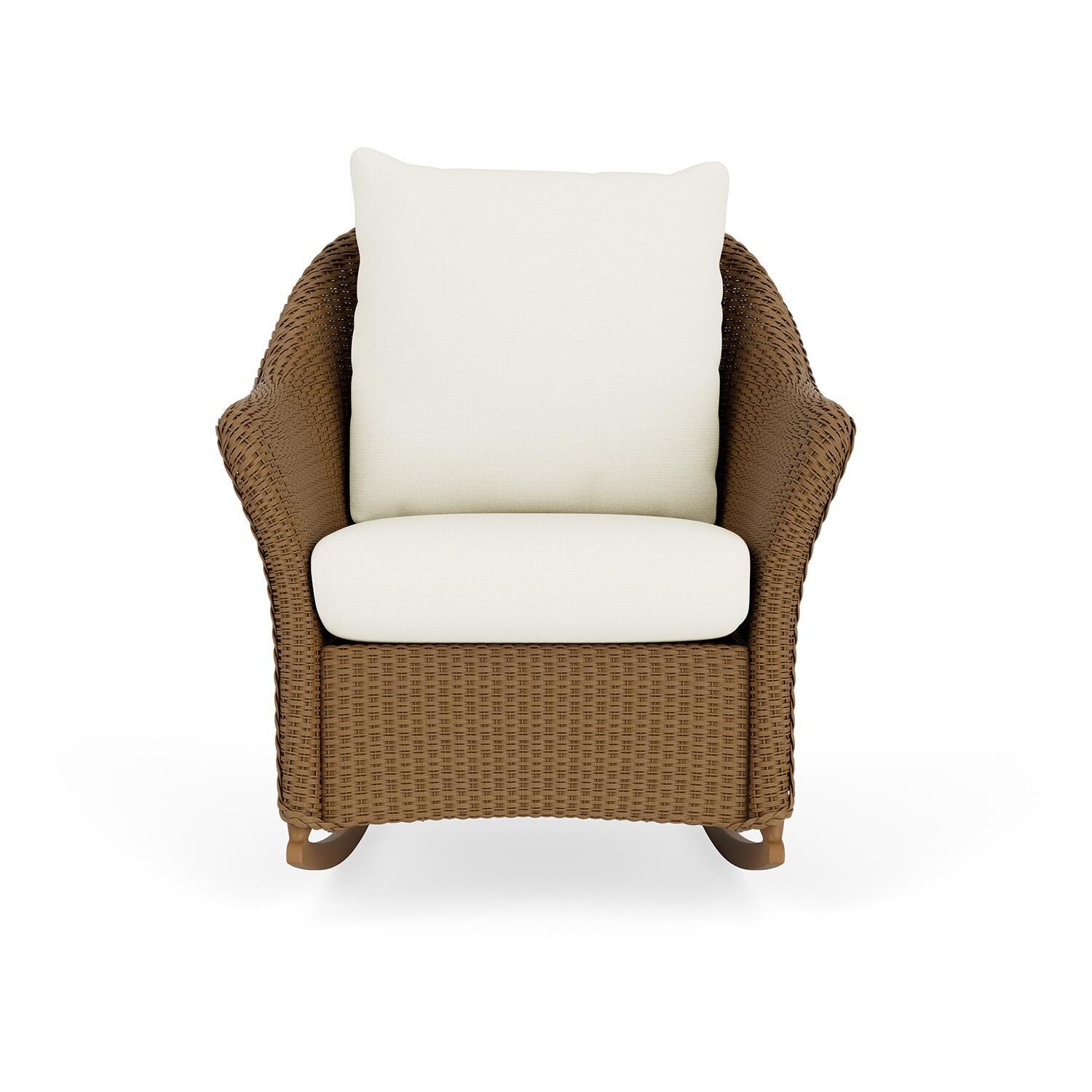 Weekend Retreat Wicker Rocking Chair in Hickory/Sailcloth Salt By Lloyd ...