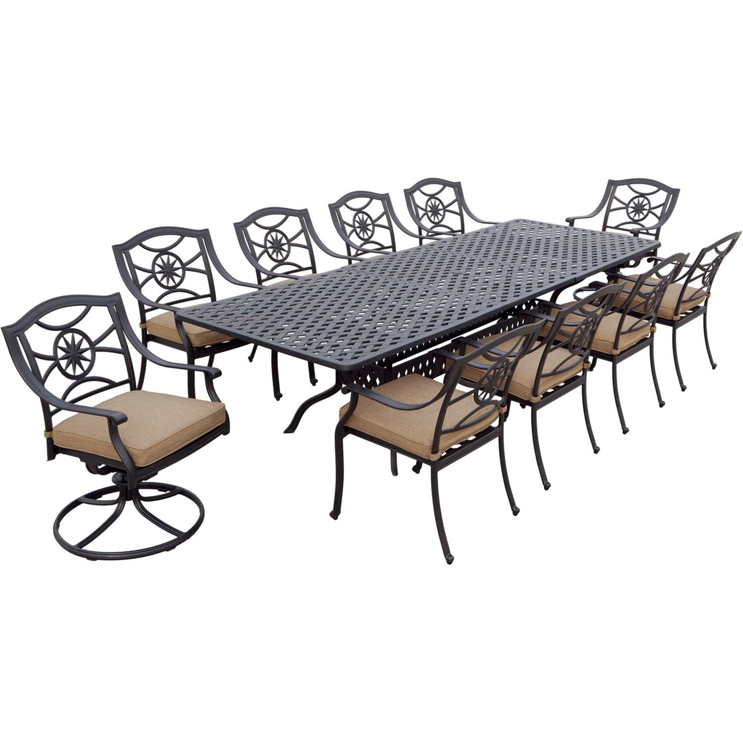 Ten Star 11-Piece Patio Dining Set (with 2 Swivel Rockers) with ...