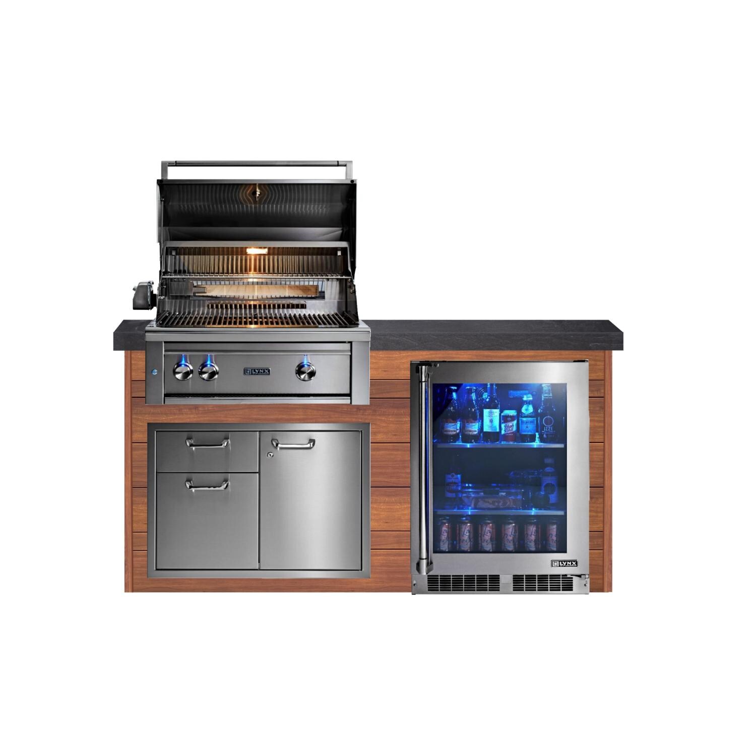 BBQGuys Signature 6ft Luxury Outdoor Kitchen w/ Lynx Professional 30 ...