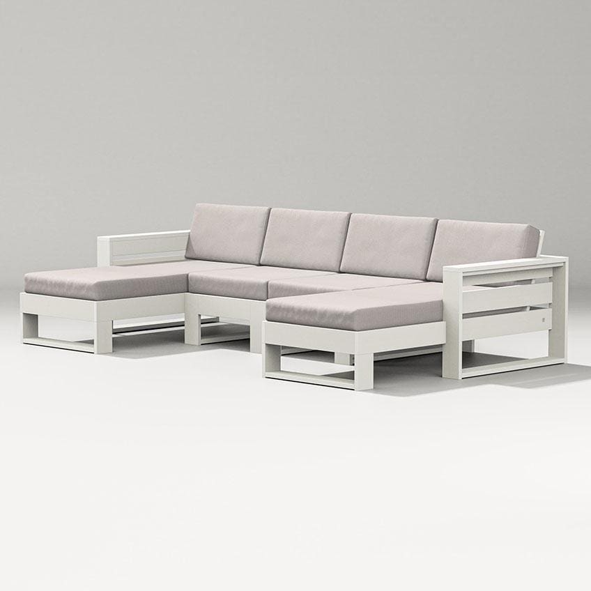 Latitude 4 Person Sectional Sofa w/ Left & Right Chaise in Vintage ...