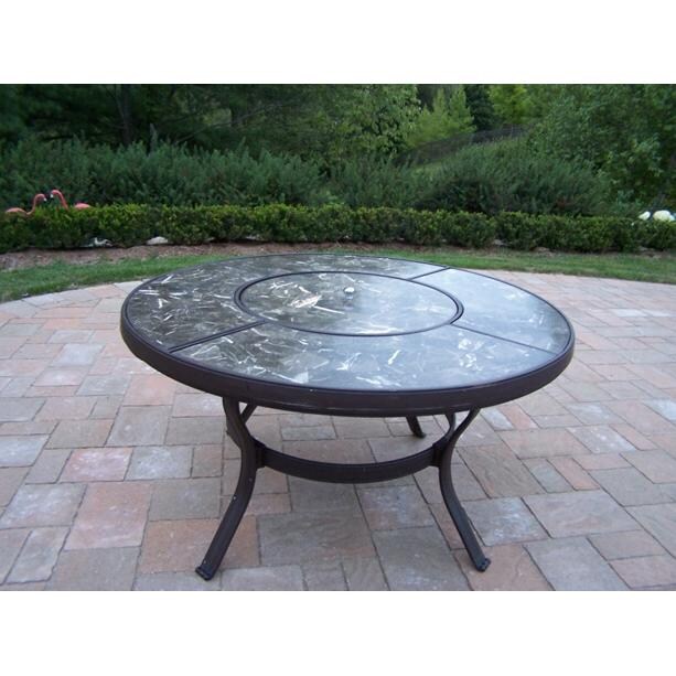 Oakland Living Stone Art Cast Aluminum Patio Chat Table - Coffee : BBQGuys