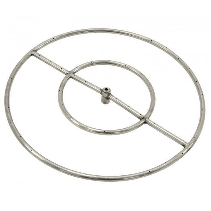 Hpc 18 Inch Round Stainless Steel Double Ring Propane Gas Fire Pit Ring