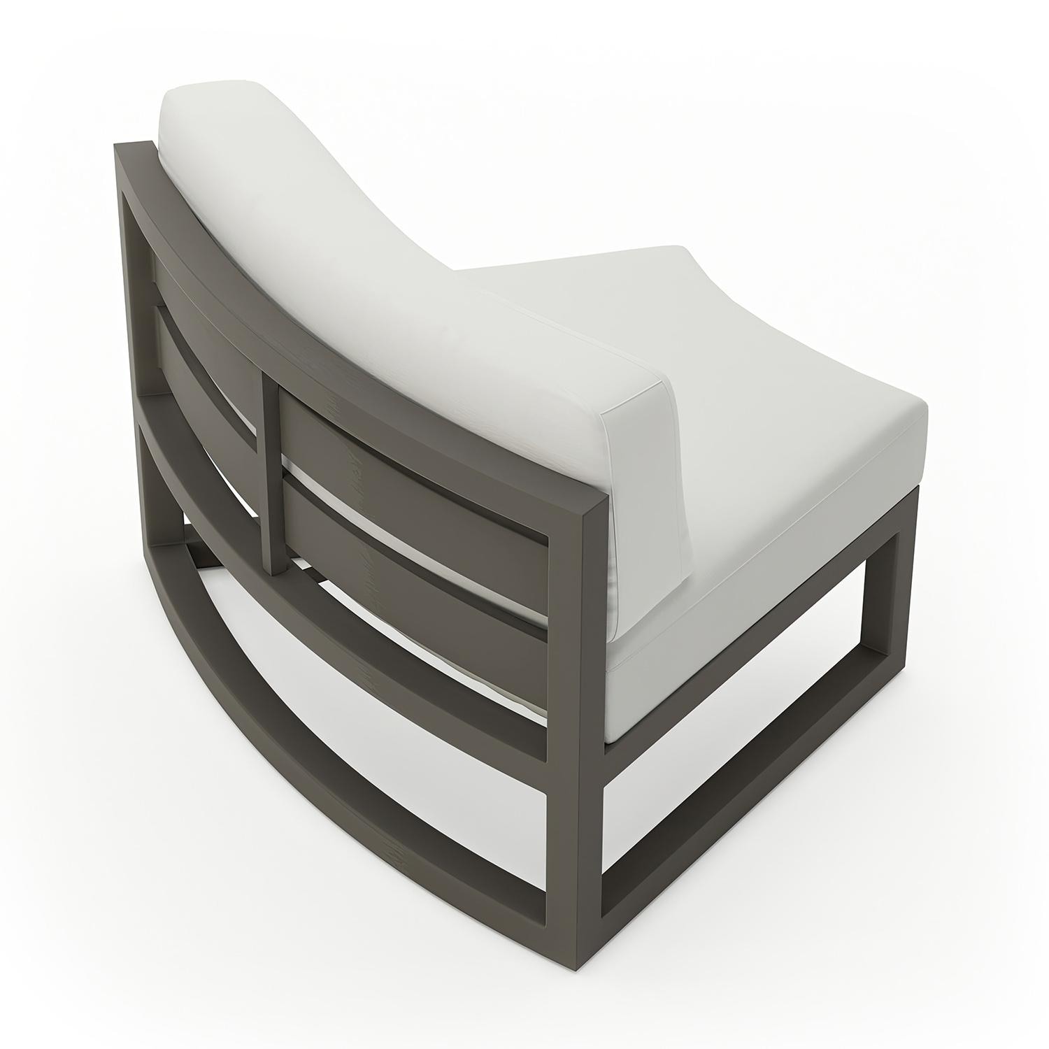 Misty Cove Aluminum Curve Seat 2 Piece in Slate W/ Canvas Natural ...