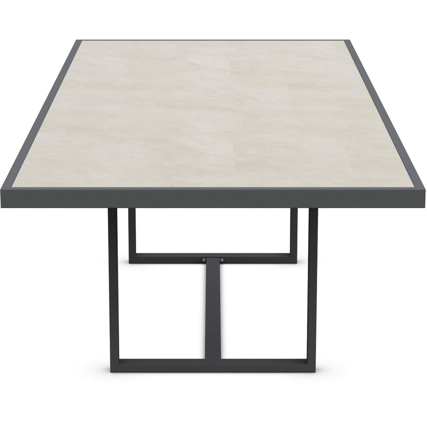 Pavia 96 Inch Charcoal Aluminum Dining Table W/ Albarium Dekton Top By ...