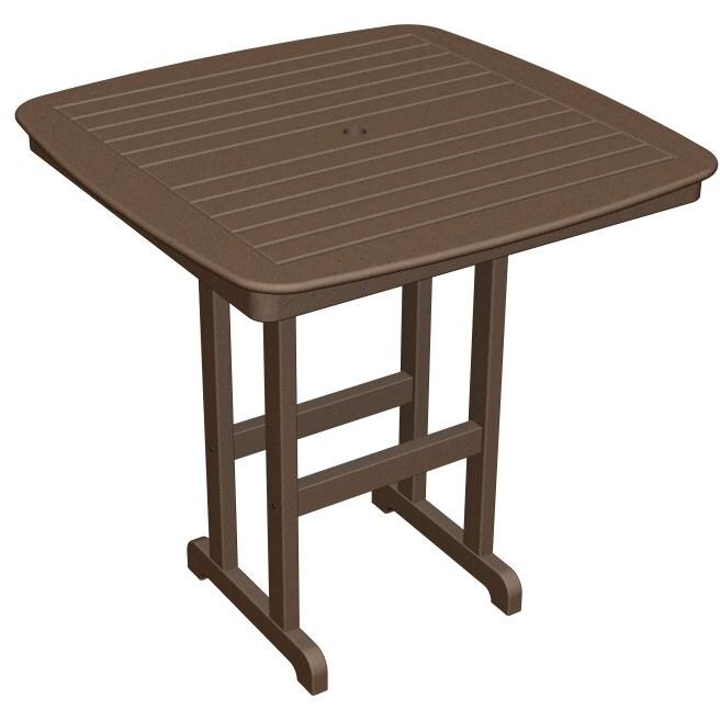 Poly-Wood Recycled Plastic Wood Nautical Bar Table - 44 Inch Square ...