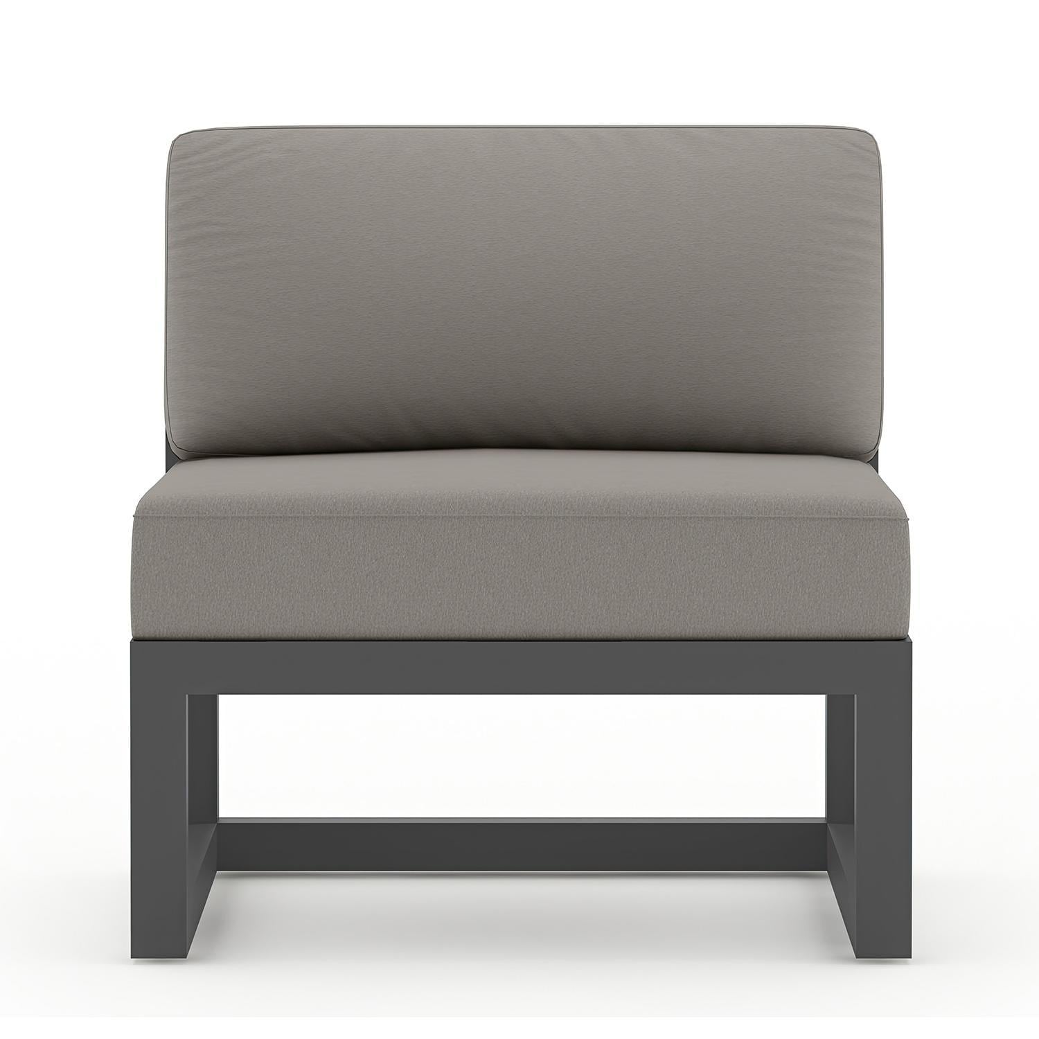 Misty Cove 6 Pc Aluminum Seating Set w/ Sectional in Slate/Canvas ...