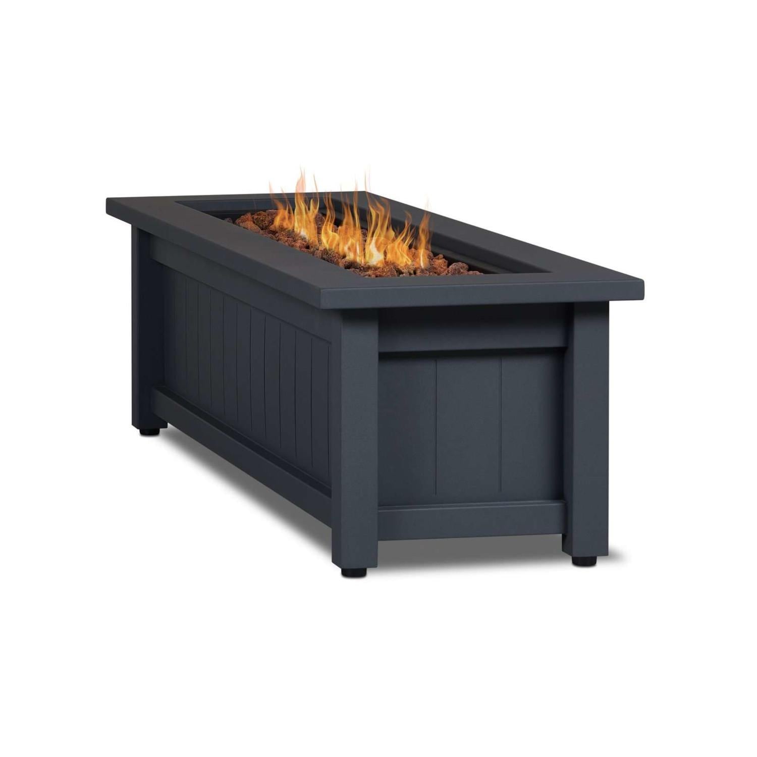 Cabin Way 50 Inch Rectangular Powder Coated Steel Propane Fire Pit ...