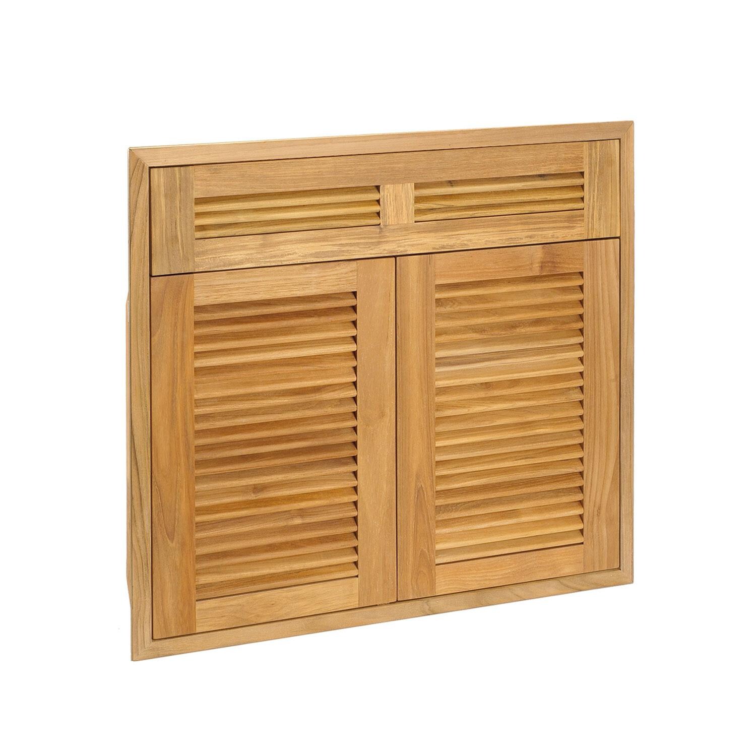 Pacific Teak Millsworks 30 Inch Louvered Double Access Door W/ False ...