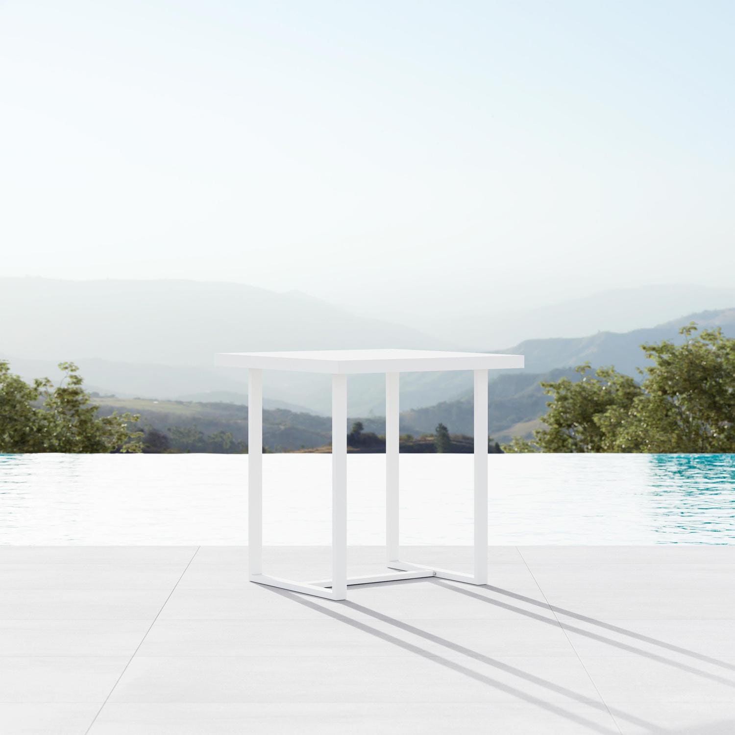 Pavia 35 Inch White Aluminum Counter Table By Azzurro Living : BBQGuys