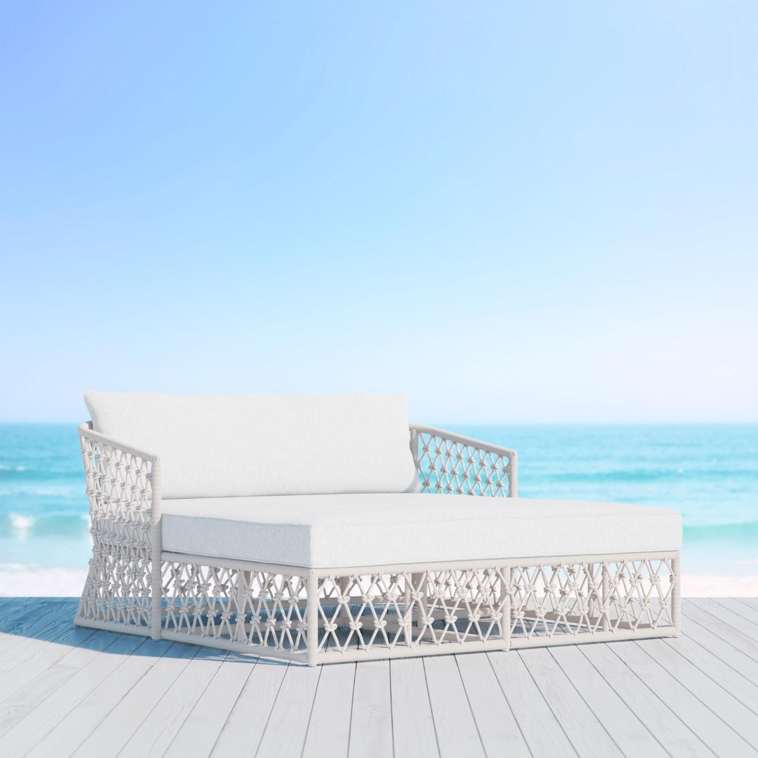 Amelia Woven Rope Daybed in Sand/Cloud by Azzurro Living : BBQGuys