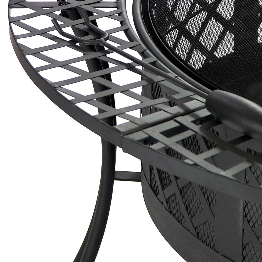 Diamond Weave 40 Inch Round Steel Wood Burning Fire Pit in Black By ...