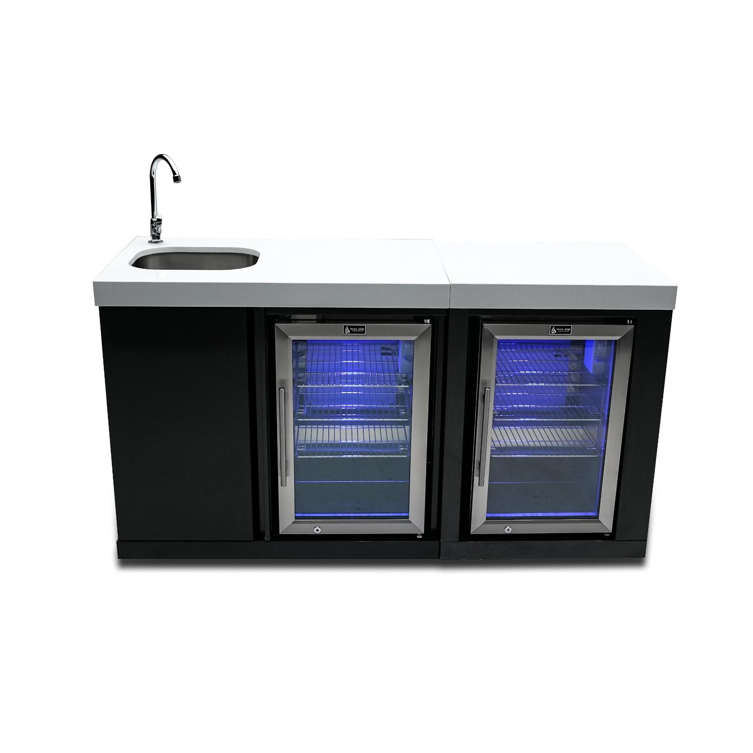 Mont Alpi Beverage Center & Fridge Cabinet - Black Stainless Steel - MA ...