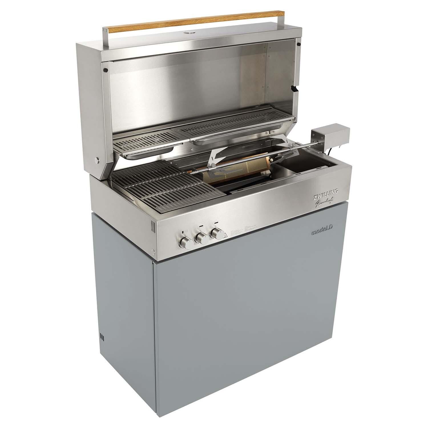 Flammkraft Model D Propane Gas Grill W/Rotisserie - Light Grey ...