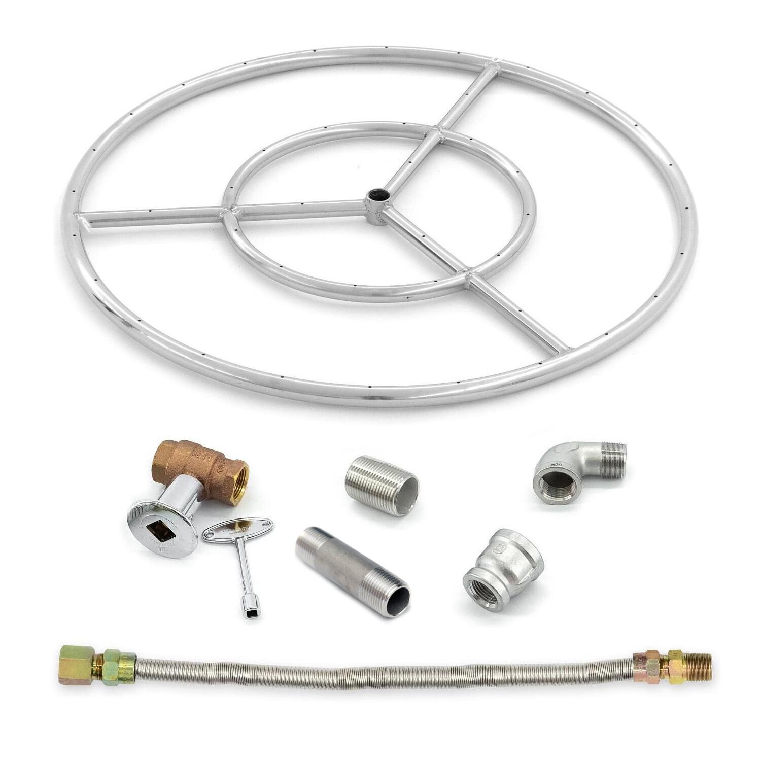 BBQGuys Signature Stainless Steel 24-Inch Three-Spoke Round Natural Gas ...