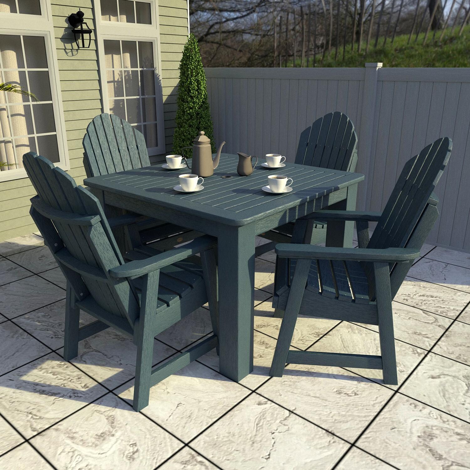 Dream Bay 5 Pc Recycled Plastic Square Dining Set in Nantucket Blue by ...