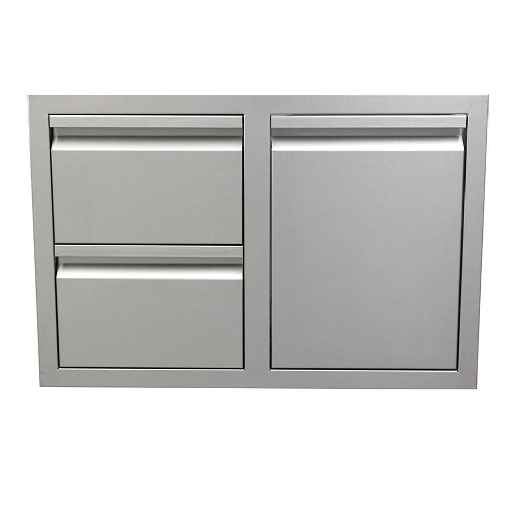 RCS Valiant Series 30-Inch Stainless Steel Enclosed Double Storage ...