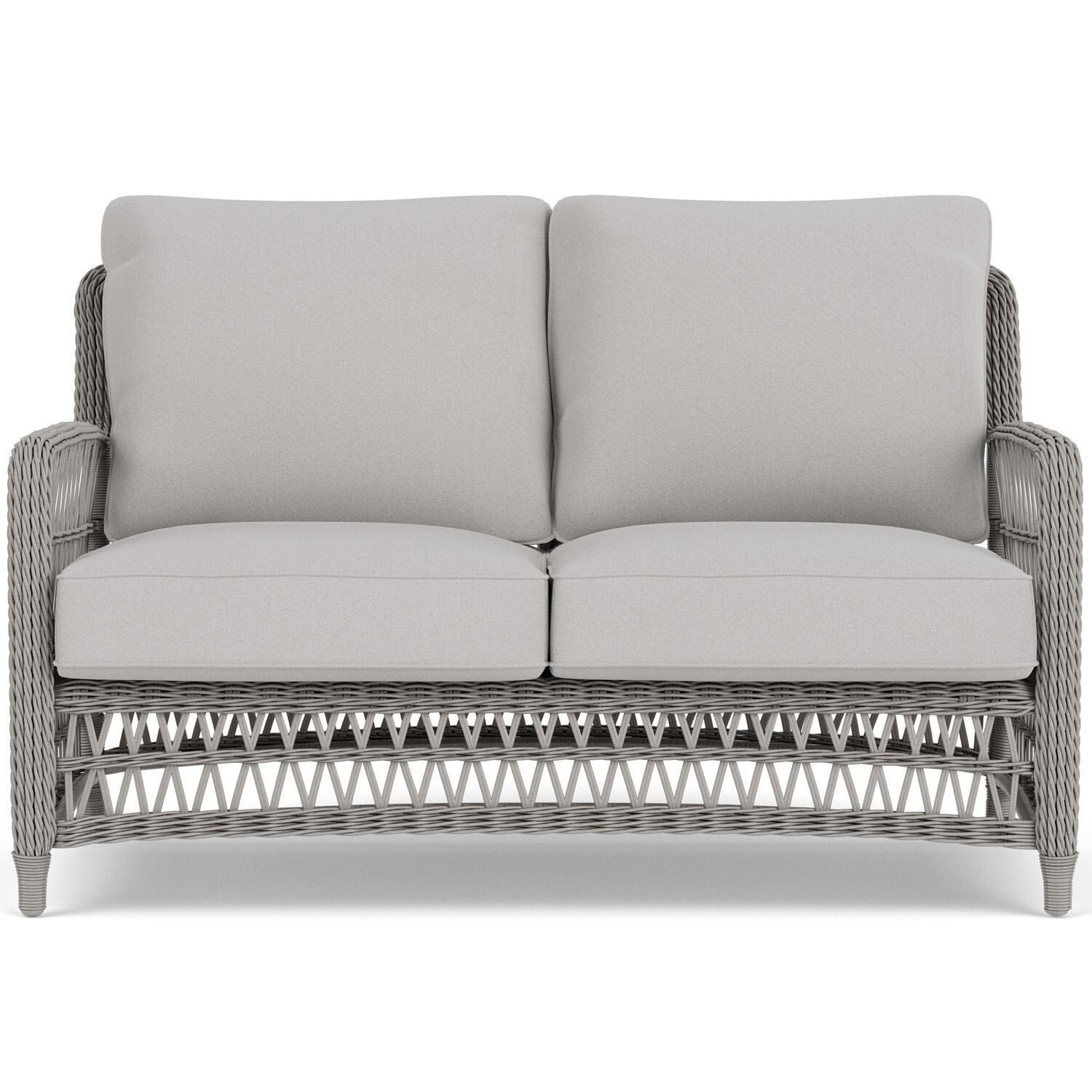 Mackinac 2 Person Wicker Loveseat in Putty/Tundra Dove By Lloyd ...