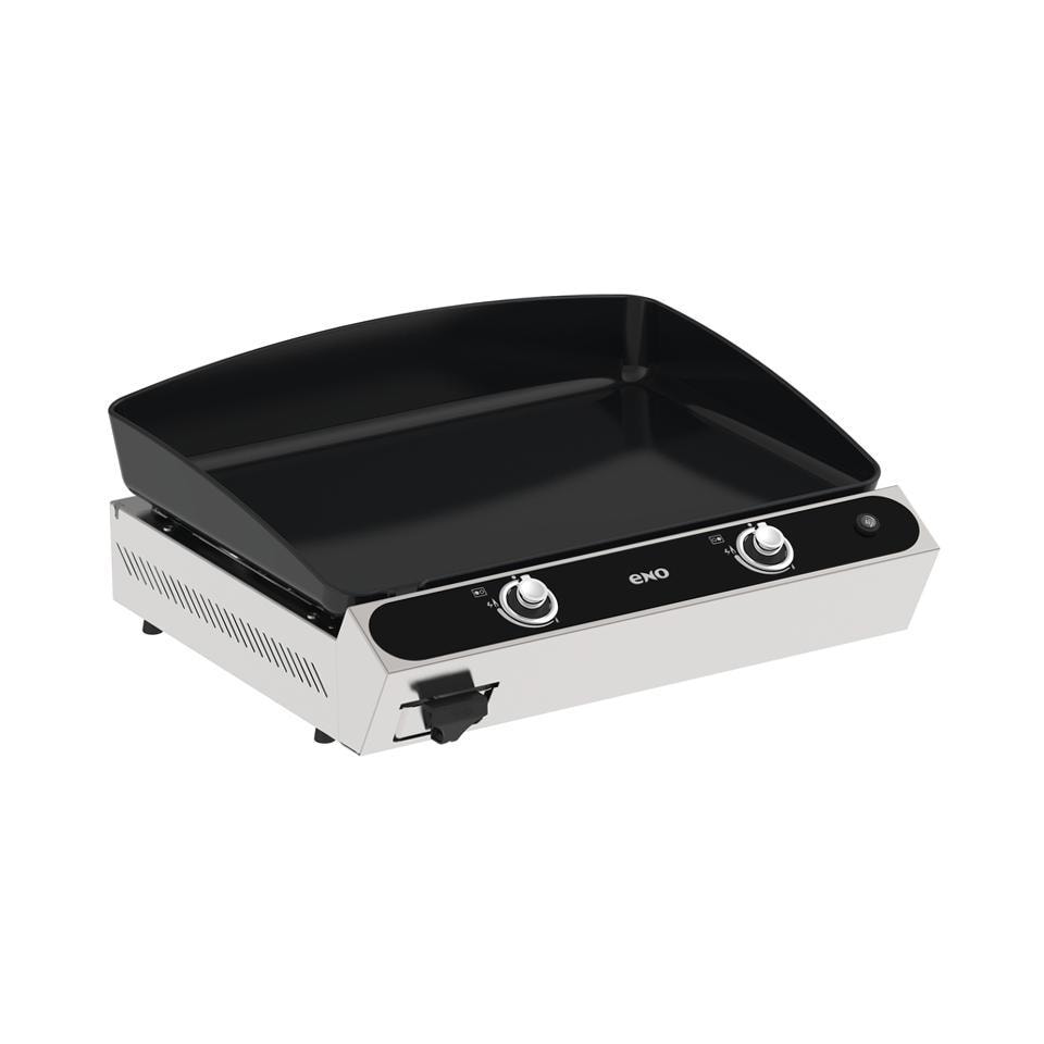 ENO 3 Burner Propane Plancha w/ Hood and Warming Rack Straight Outdoor ...