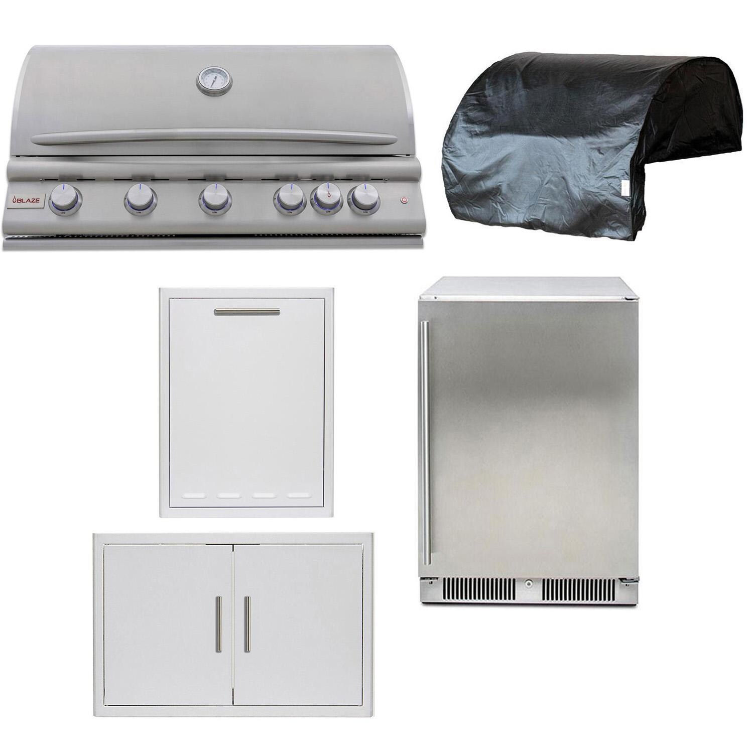 Blaze Premium LTE+ 5-Piece 40-Inch Propane Outdoor Kitchen Package ...