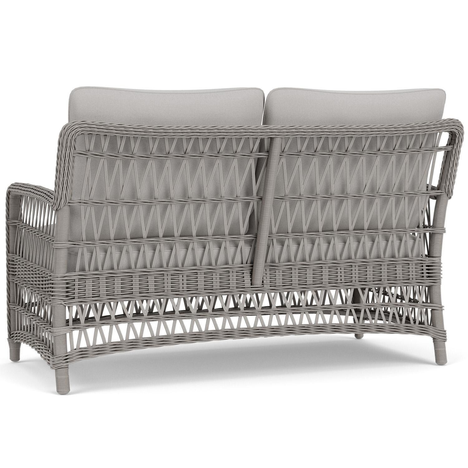 Mackinac 2 Person Wicker Loveseat in Putty/Tundra Dove By Lloyd ...