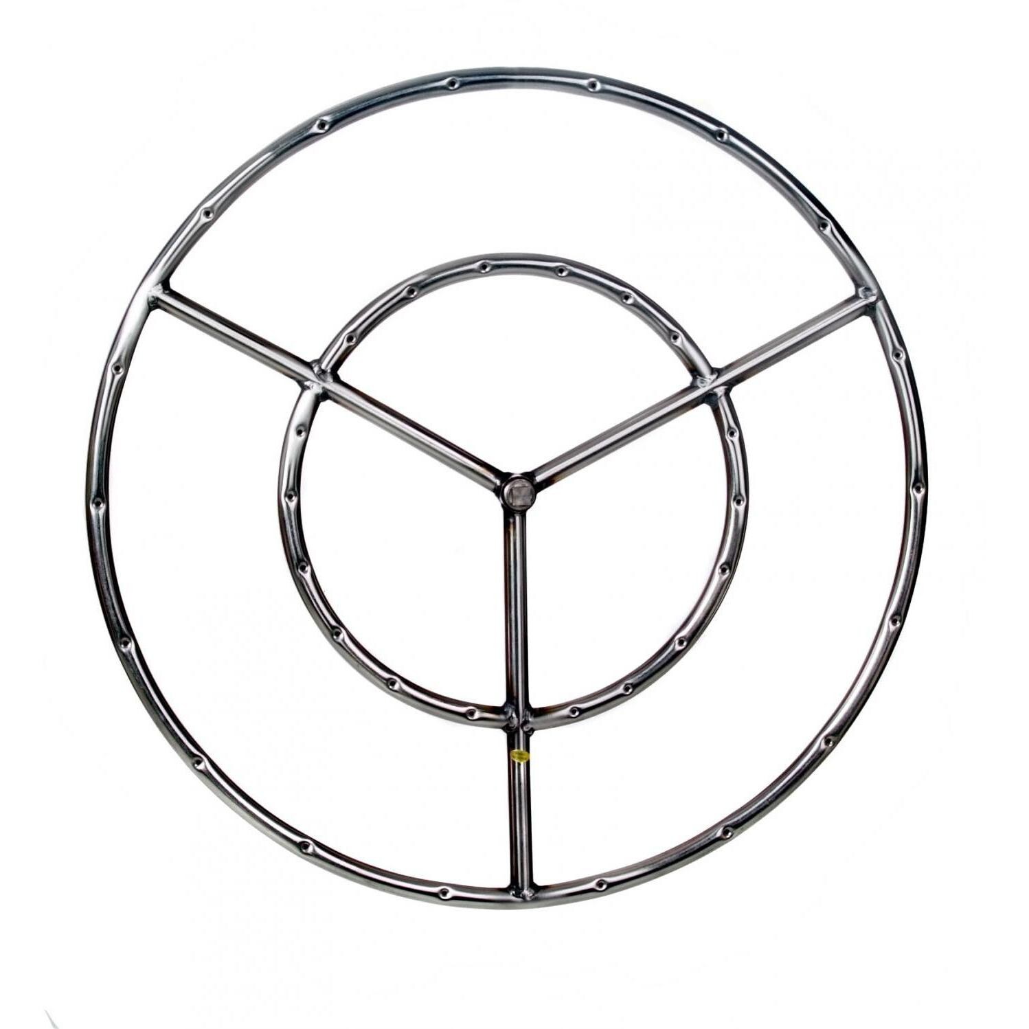 Dagan Industries 22-Inch Stainless Round Double Propane Fire Pit Ring ...