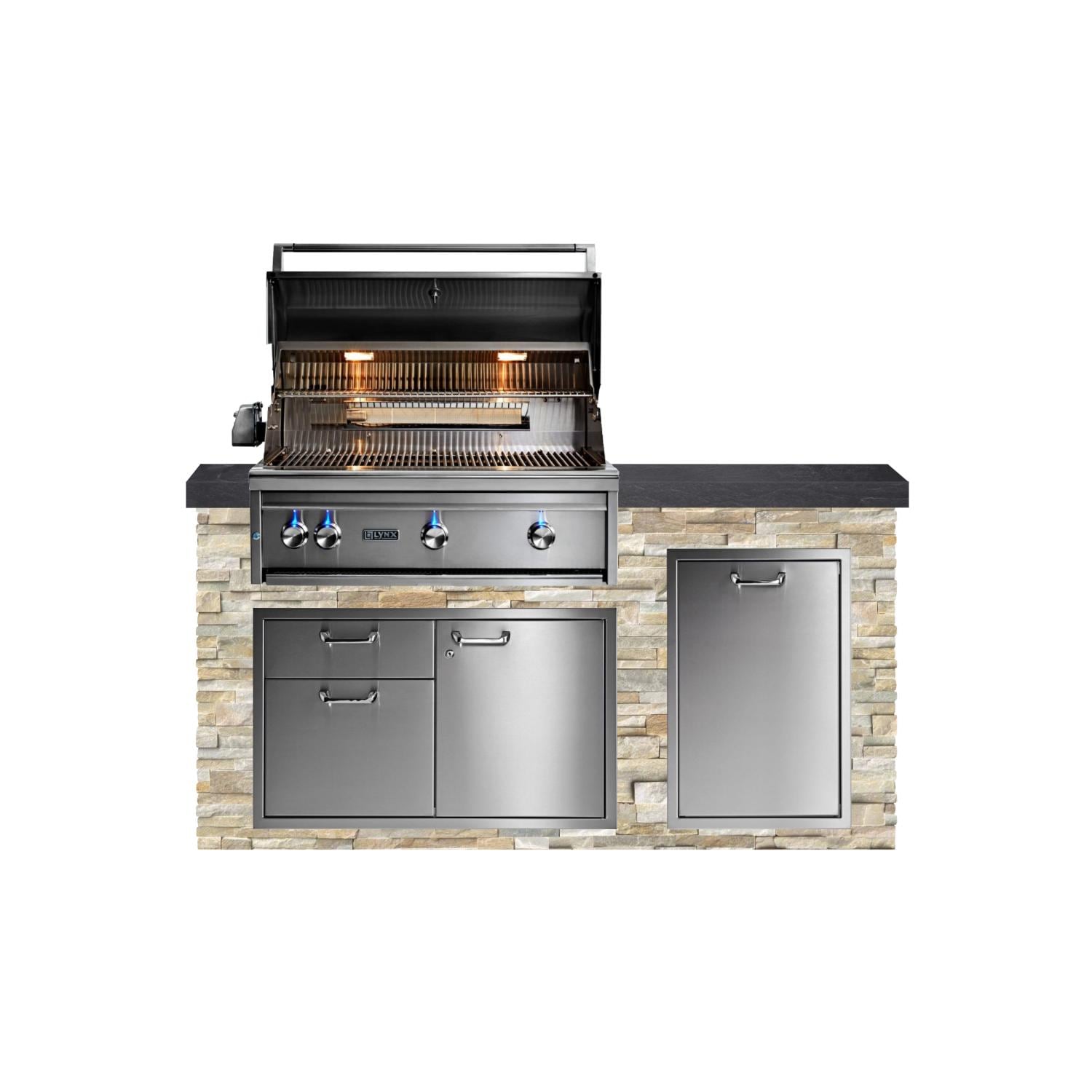 BBQGuys Signature 6ft Luxury Outdoor Kitchen w/ Lynx Professional 36 ...