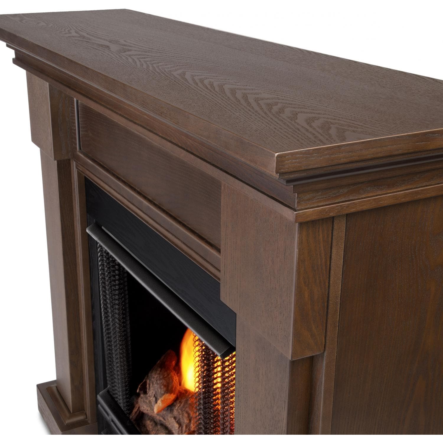 Real Flame Hillcrest 48-Inch Gel Fireplace With Mantel - Chestnut Oak ...