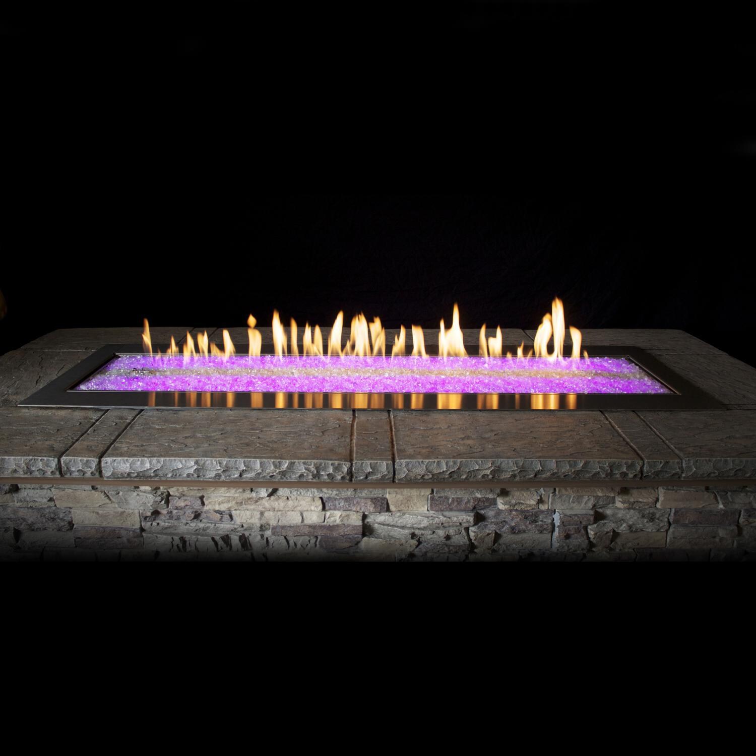 Carol Rose 60 Inch Rectangular Stainless Steel Natural Gas Fire Pit W ...