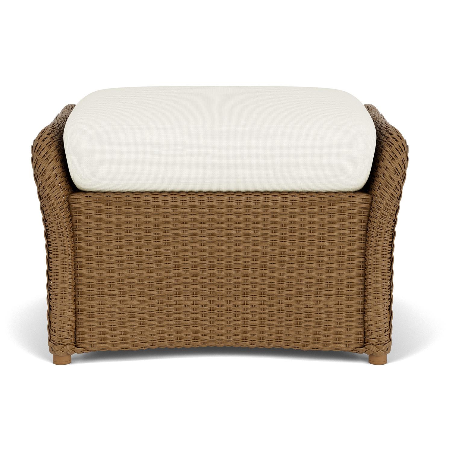 Weekend Retreat Lloyd Loom Ottoman in Hickory/Sailcloth Salt by Lloyd ...
