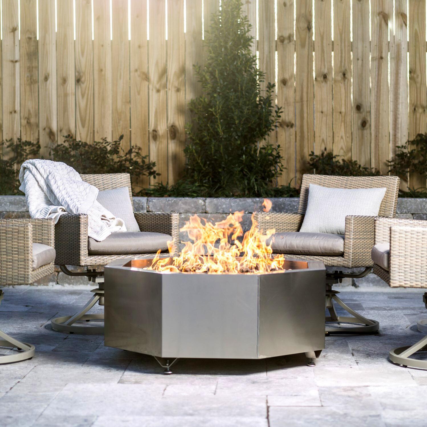 Lakeview Outdoor Designs 42-Inch Stainless Steel Octagon Fire Pit ...