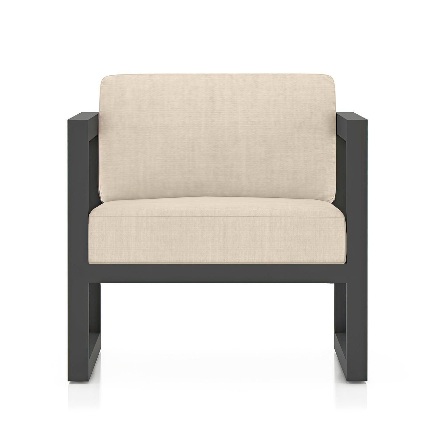 Misty Cove Aluminum Club Chair in Slate W/ Canvas Flax Cushions By ...