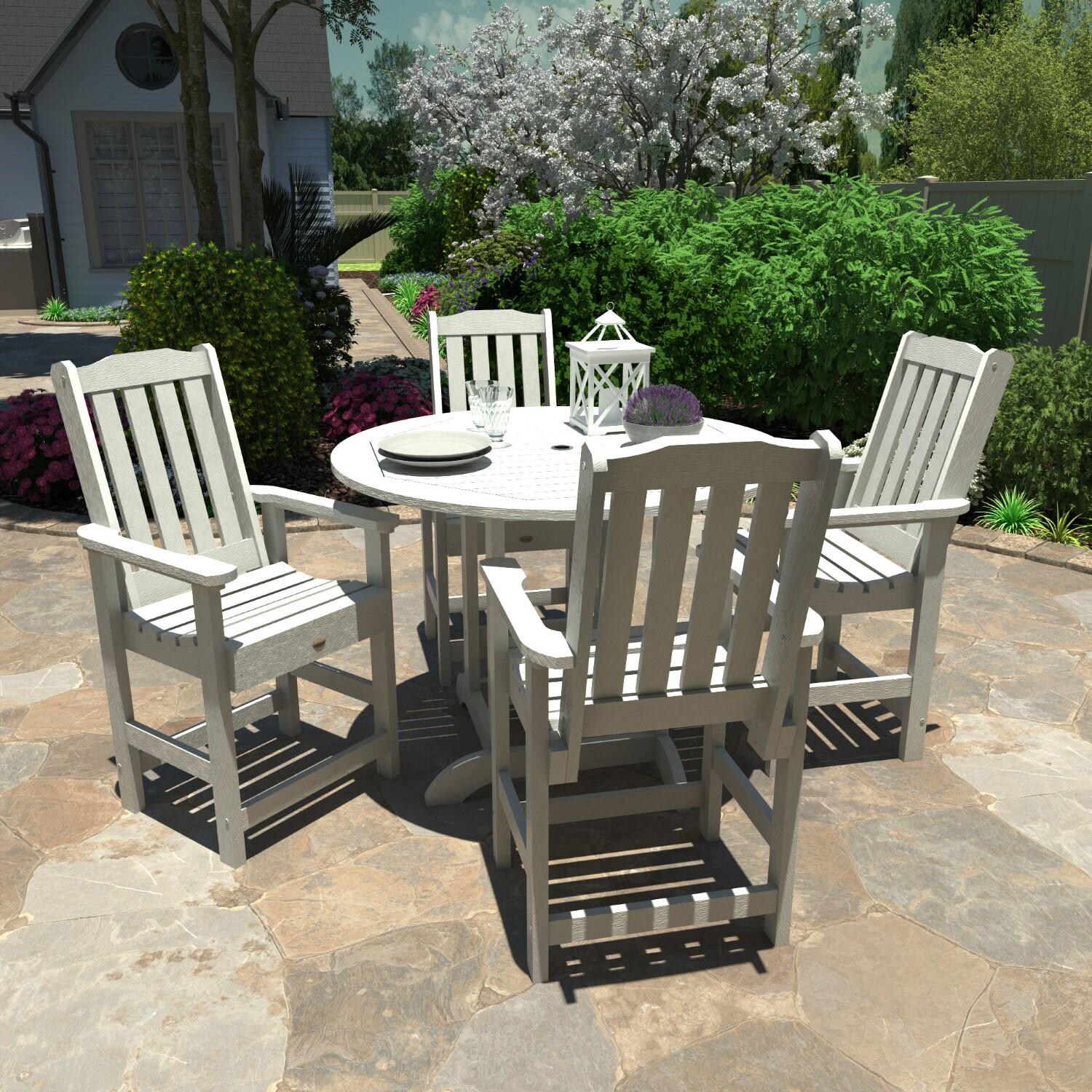 Hart Lane 5 Pc Set Recycled Plastic Counter Height Dining Set In White ...