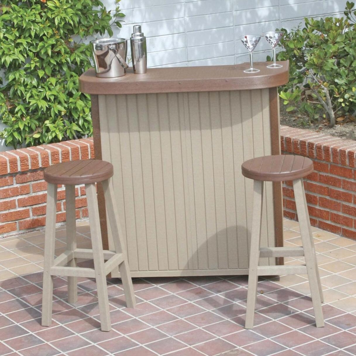 Eagle One Huntington 2-Person Recycled Plastic Patio Bar Set With New ...